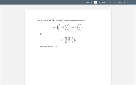 [solved] 14 suppose a is a 3 x 3 matrix with eigenvalue
