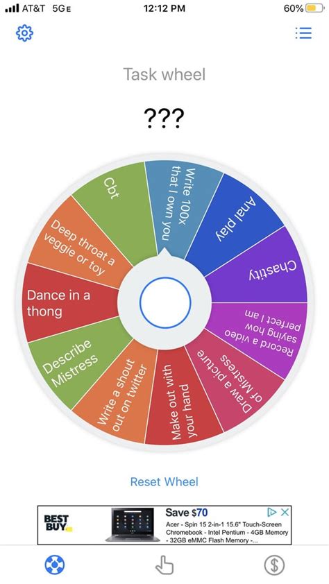 Come Spin The Task Wheel Chastity