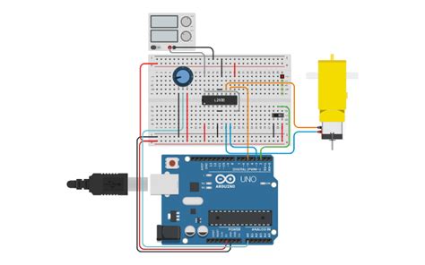 Circuit Design Motor Elétrico Ponte H Tinkercad
