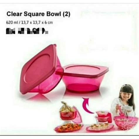 Jual Tupperware Clear Square Bowl 1pc Shopee Indonesia