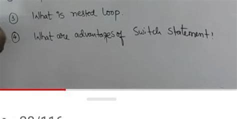 3 What Is Nested Loop 4 What Are Advantages Of Switch Statement
