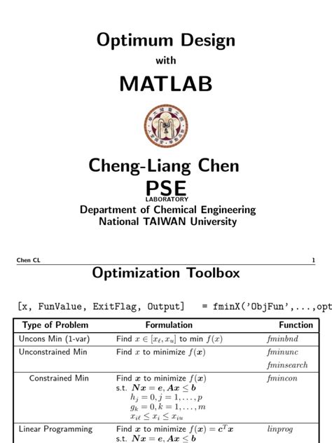 7 Optimum Design With Matlab Pdf Pdf Mathematics Of Computing