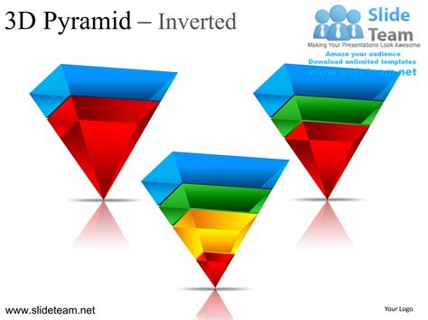 D Pyramid Stacked Shapes Chart Inverted Powerpoint Ppt Slides PPT