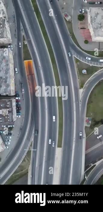 Vehicles Moving Over The Crossroads And An Image Moving On The