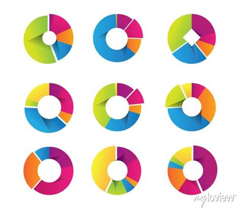 Stylish Pie Chart Diagrams Infographics For Data Presentation Canvas Prints For The Wall