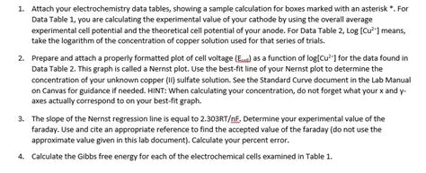 Solved Table 2 Concentration Effects Anode Cathode