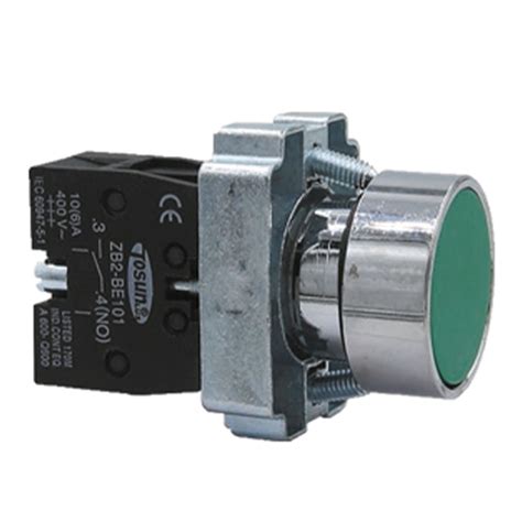 Pulsador Rasante No Luminoso De 22mm Cromado De Color Verde