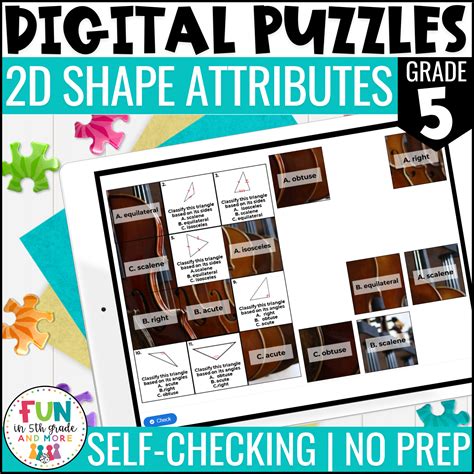 2d Shape Attributes Digital Puzzles {5 G 3} 5th Grade Math Activity Fun In 5th Grade And More