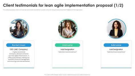 Client Testimonials For Lean Agile Implementation Proposal Lean Agile
