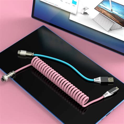 Generic Mechanical Keyboard Data Cable Computer Mechanical Keyboard Coiled Aviator Wire Type C