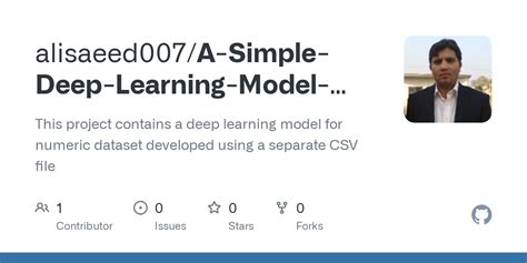 Github Alisaeed007a Simple Deep Learning Model Using Numeric Dataset