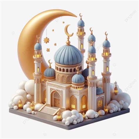 Masjid Islam Kartun 3d Masjid Islam Masjid Islami 3d Bulan Ramadhan Png Transparan Dan