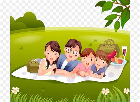 Рисунок семейный отдых на природе