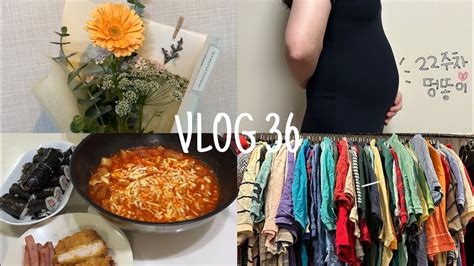 Vlog임신 22 23주차 브이로그 귀찮아도 꼬박꼬박 해먹는 집밥 친구네 집들이 옴니피플아울렛 다코야끼엽떡꼬마김밥