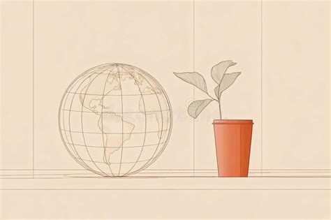 Earth And A Tiny Reusable Cup Stand Together Symbolizing Sustainable Choices For A Bright Future