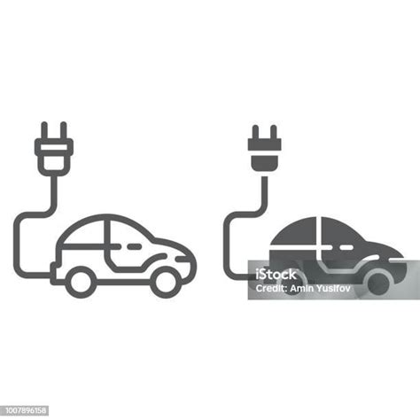 전차 선 및 문자 모양 아이콘 생태 자동차 및 에너지 지속 가능한 교통 로그인 벡터 그래픽 흰색 배경 Eps 10에 선형 패턴 0명에 대한 스톡 벡터 아트 및 기타 이미지
