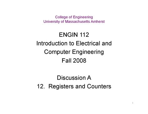 Registers And Counters Lecture Slides Engin 112 Docsity