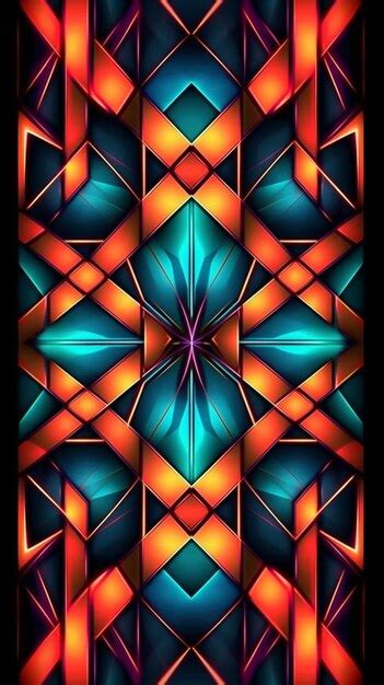 Premium Ai Image A Colorful Abstract Design With A Star In The Middle Generative Ai