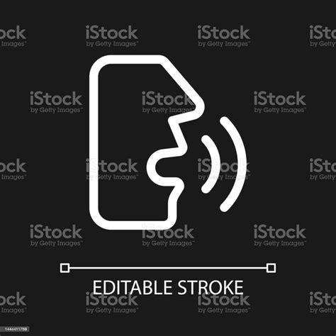 Speech Recognition Pixel Perfect White Linear Ui Icon For Dark Theme Stock Illustration