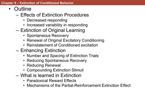 Extinction Of Conditioned Behavior Psychology Presentation