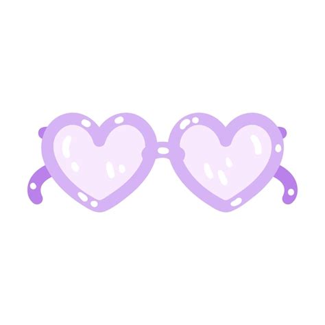 Premium Vector Vector A Cartoon Drawing Of A Heart Shaped Sunglasses