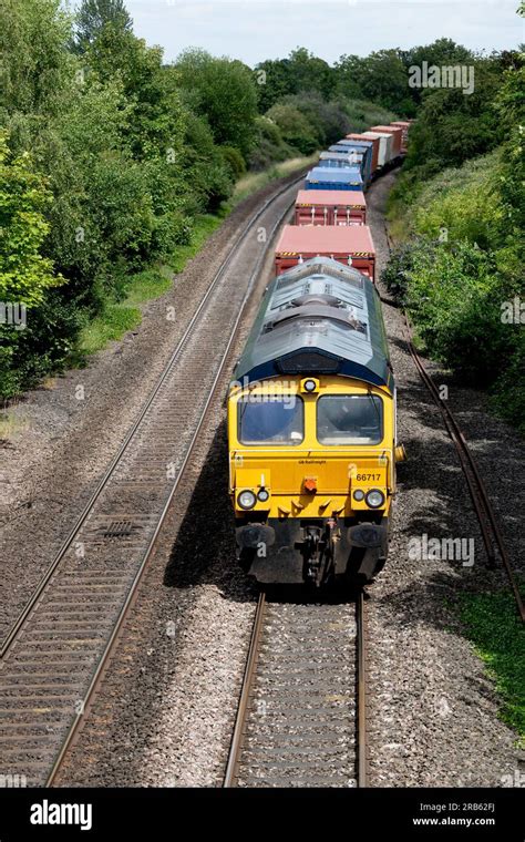 Gbrf Class 66 Diesel Locomotive No 66717 Pulling A Freightliner Train