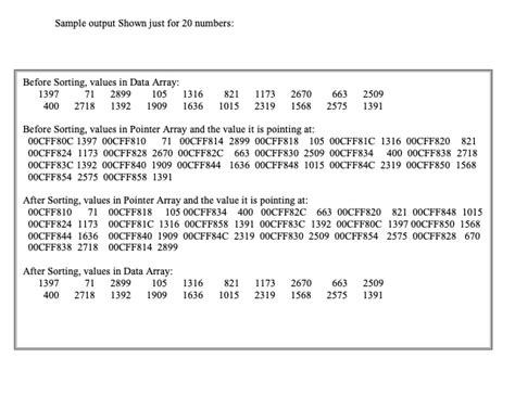 Solved Program 2 Sorting With Pointers Points 70 Sometimes Chegg