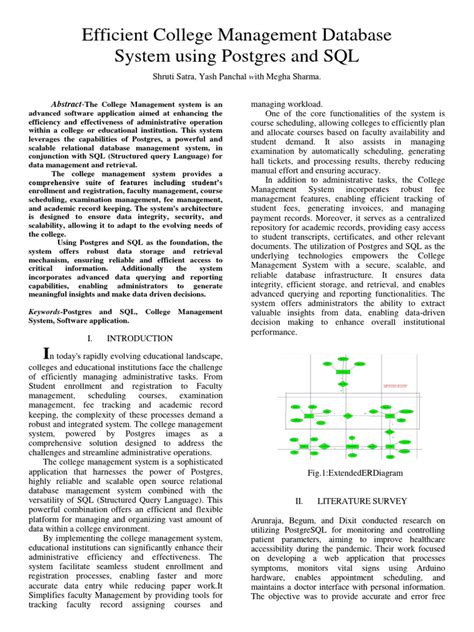 efficient college management database system download free pdf postgre sql databases