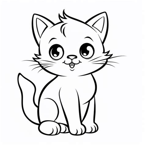 Drawing Of A Cute Cat Draw Easy