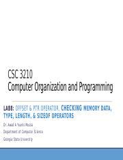 Lab Document Pdf CSC Computer Organization And Programming LAB OFFSET PTR OPERATOR
