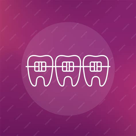 Premium Vector Braces And Teeth Line Icon Vector