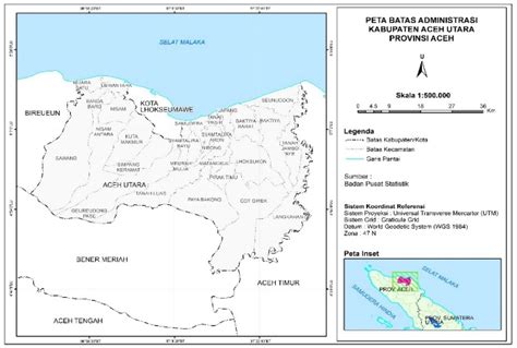 North Aceh District Administrative Boundary Map Download Scientific