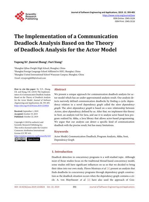 Pdf The Implementation Of A Communication Deadlock Analysis Based On