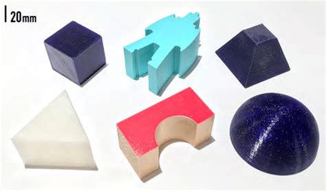 six objects used for the tactile object classification experiment for