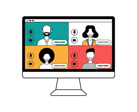 Premium Vector Online Video Conference Concept Illustration Of Faces On Video Conference Call