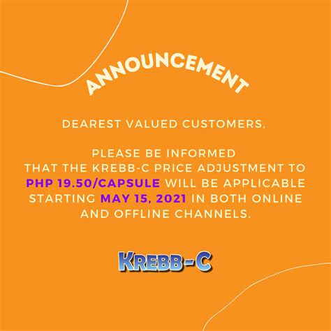 Announcement Mga Ka Krebb C Krebb C Multivitamins