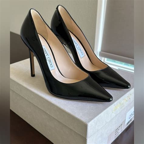 Nib Jimmy Choo Romy 100 In Patent Leather Black Size 365 Jimmy Choo