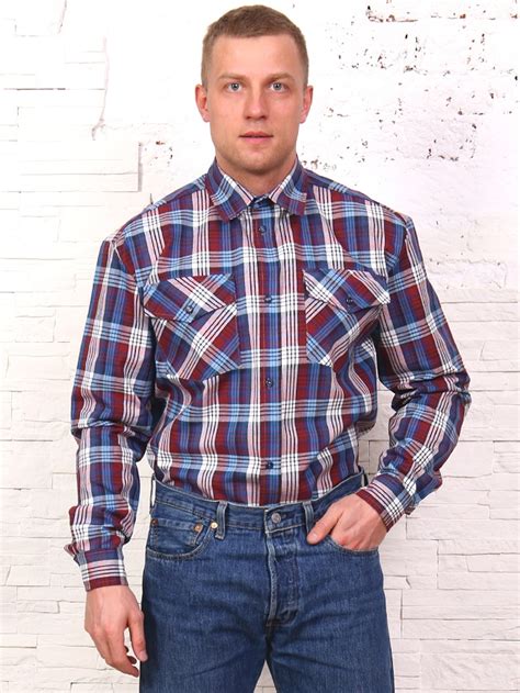 Рубашка мужская 05 клетка