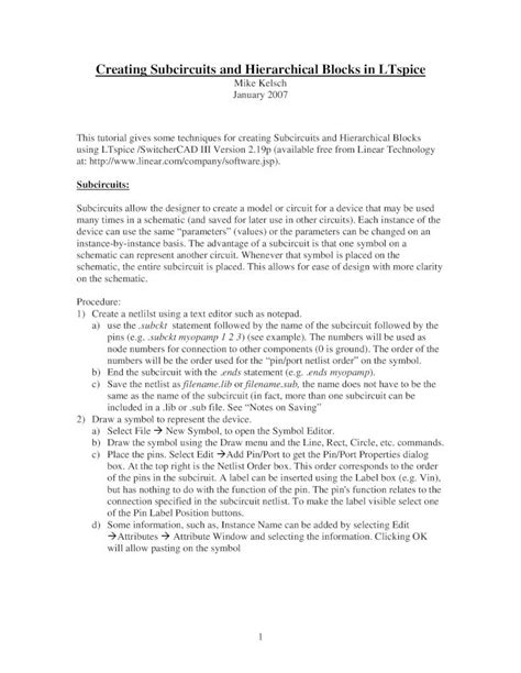 pdf ltspice subcircuit tutorial dokumen tips