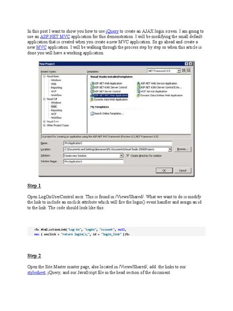 Ajax Login Screen Pdf Java Script J Query