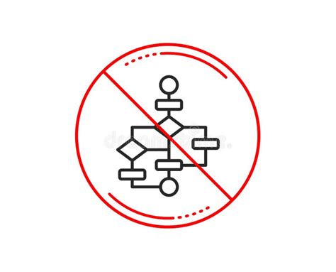 Block Diagram Line Icon Path Scheme Sign Vector Stock Vector