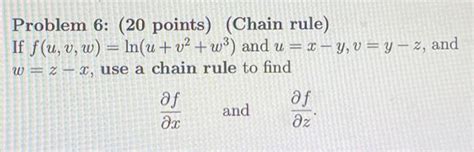 solved problem 6 20 points chain rule if