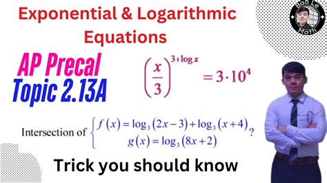 Ap Precalculus Topic 2 13a Exponential And Logarithmic Equations All You Need To Master