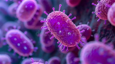 Microscopic View Of Enterococcus Faecium Bacteria Ai Generated Stock