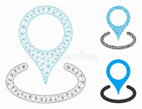 Place Marker Vector Mesh Wire Frame Model And Triangle Mosaic Icon Stock Vector Illustration