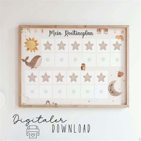 Abendroutine Morgenroutine Für Kinder Routineplan Boho Wal Routinen Für Kinder Etsy