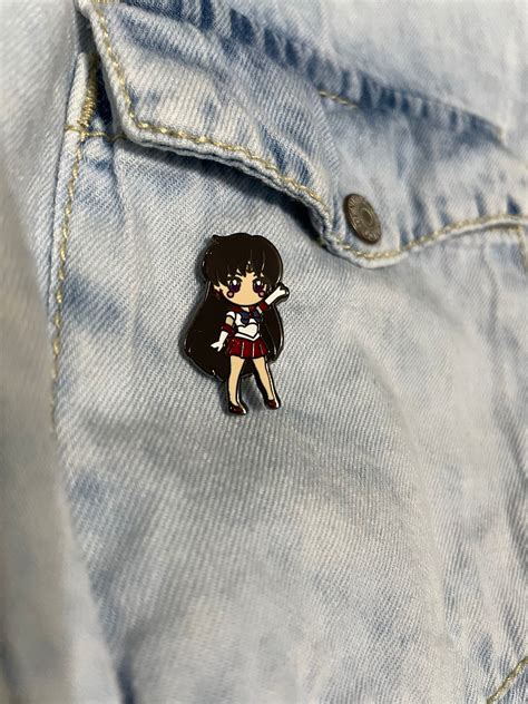 Sailor Mars In Enamel Pin With A Touch Of Glitter Etsy