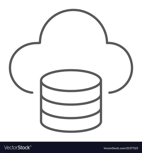 Cloud Computing Thin Line Icon Data Analytics Vector Image