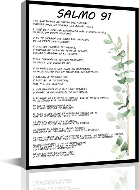 Salmo 91 En Español Para Pared Bible Verse Wall Art