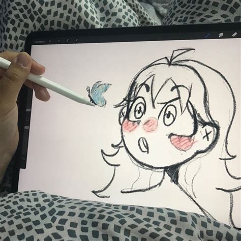 Девочка и бабочка Искусство рисования маркером Графические планшеты